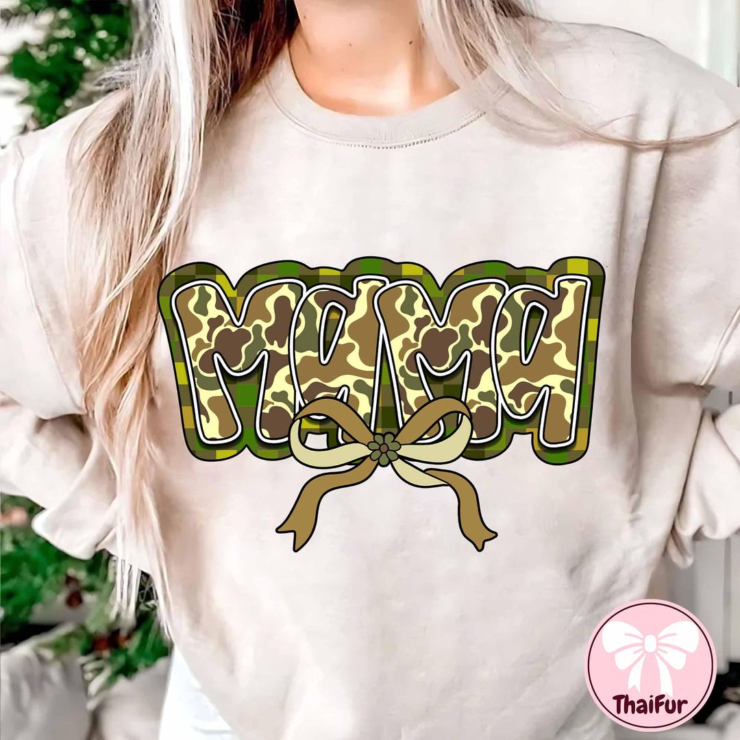 Retro Camo Mama Easter Coquette Png, Preppy Easter Png, Women Easter ...