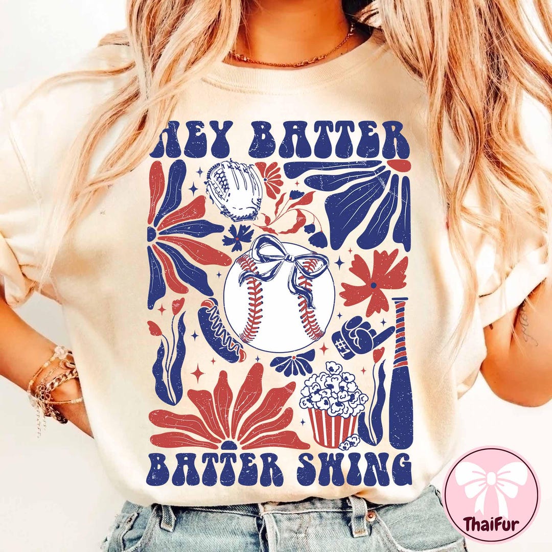 Baseball Batter Batter Swing Png, Baseball Boho Floral Png, Game Day ...