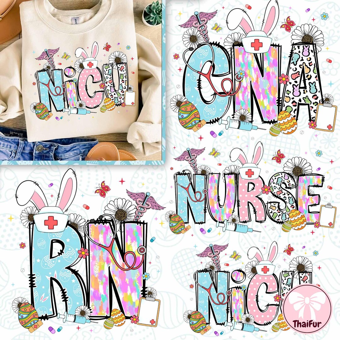 Bundle Easter Nurse Coquette Png, Stethoscope Png, Happy Easter Png ...