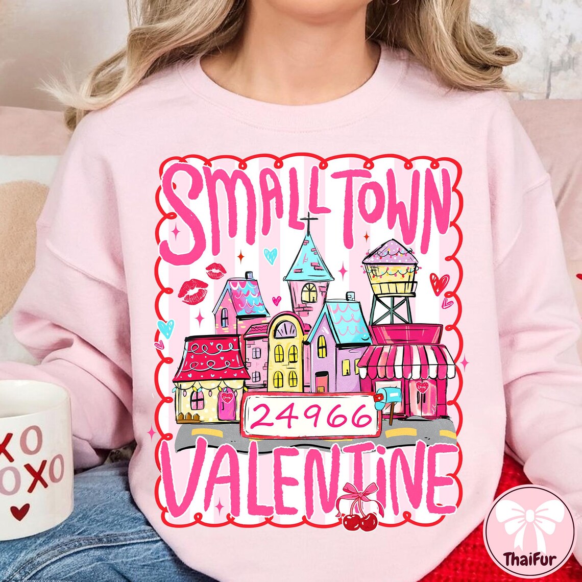 Small Town Valentines PNG, Customizable Preppy Valentine Clipart ...