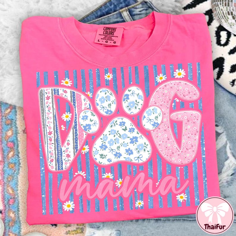 Dog Mama PNG, Floral Dog Mom Shirt Design, Girly Retro Mama PNG, Mother ...