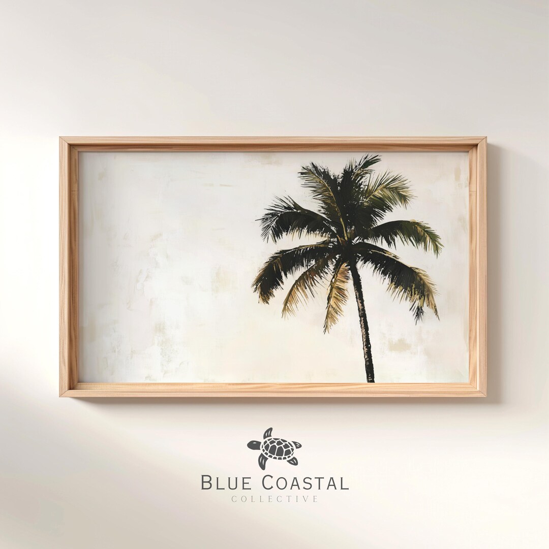 Printable Neutral Palm Tree Print Beach Wall Art Boho Coastal Wall ...