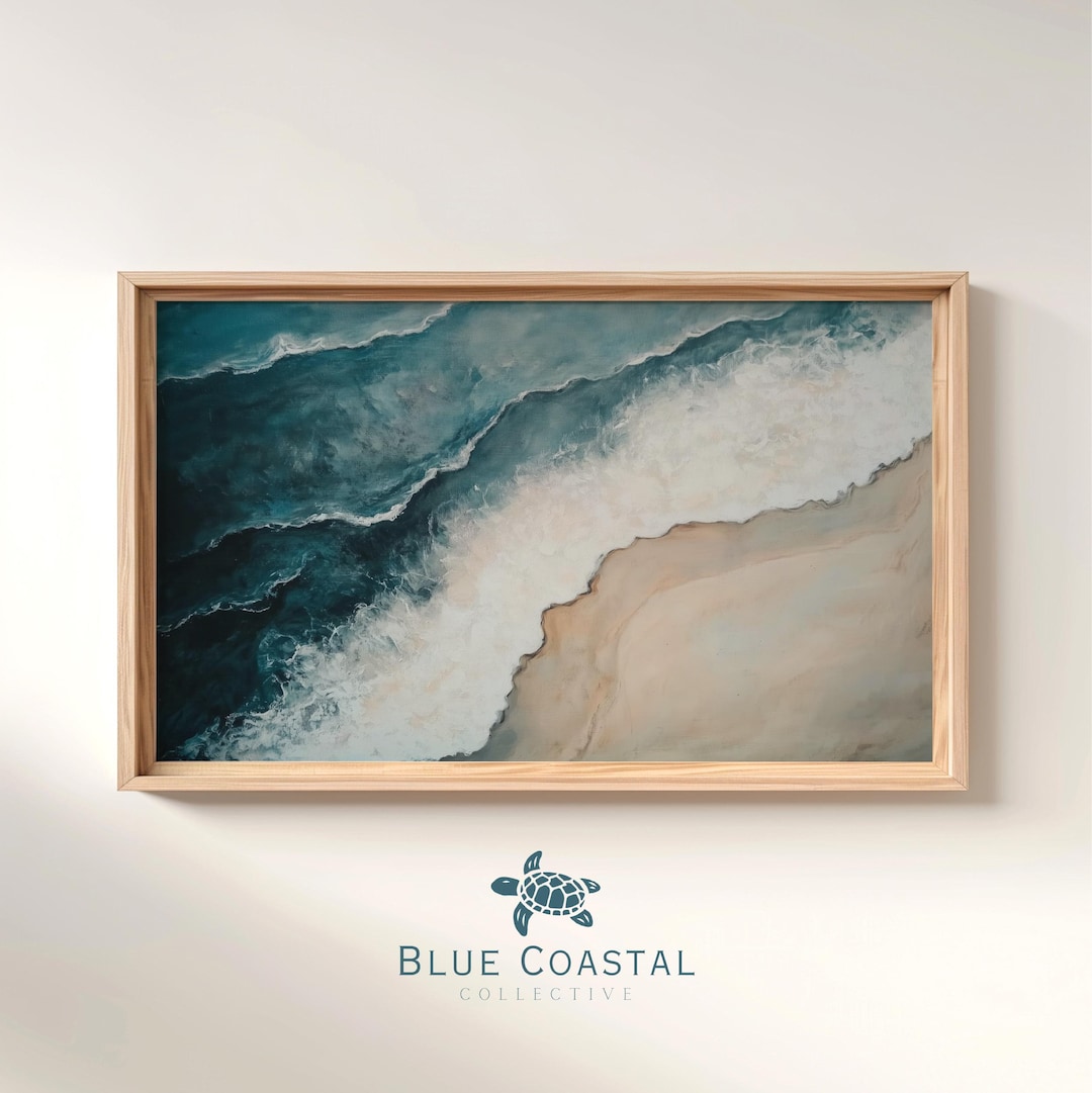 High Tide Art Print Vintage Coastal Painting Ocean Waves Art Print ...