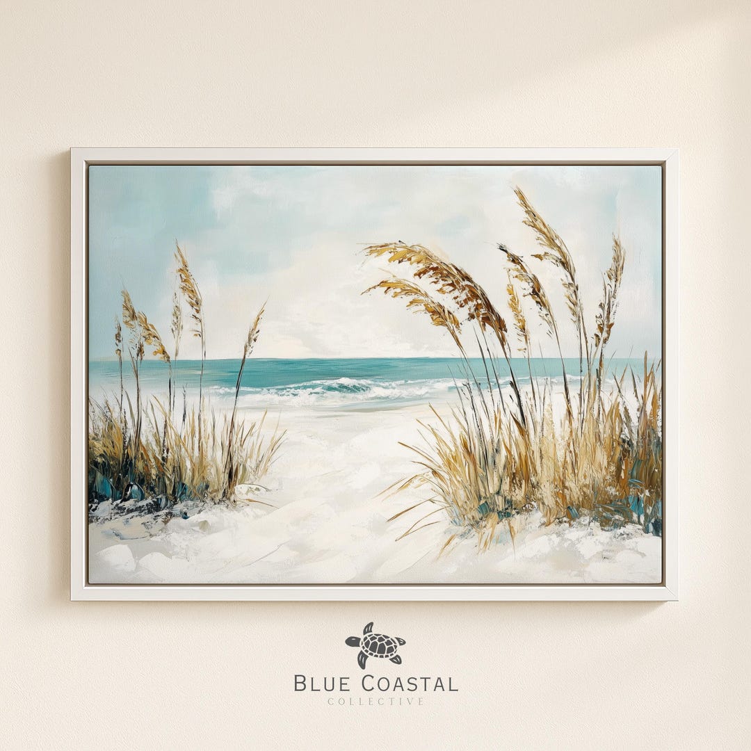 Framed Florida Gulf Coast Art Print Beach Painting Coastal Canvas ...