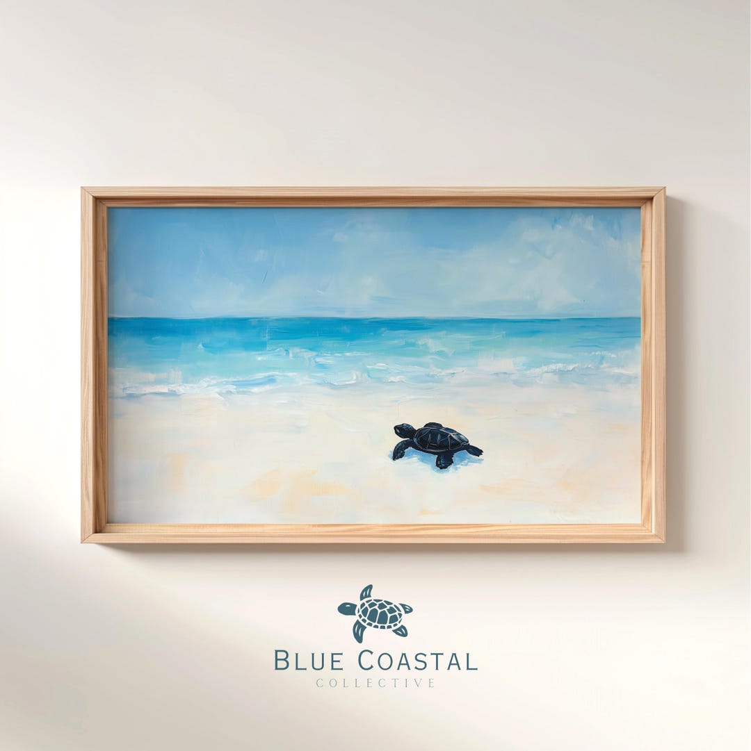 Vintage Baby Sea Turtle Art Print Marine Life Wall Art Sea Turtle ...