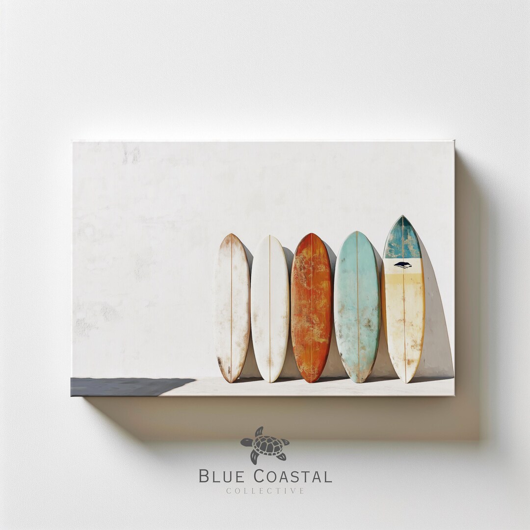 Vintage Surfboards Canvas Boho Beach Wall Decor Surfboards in ...