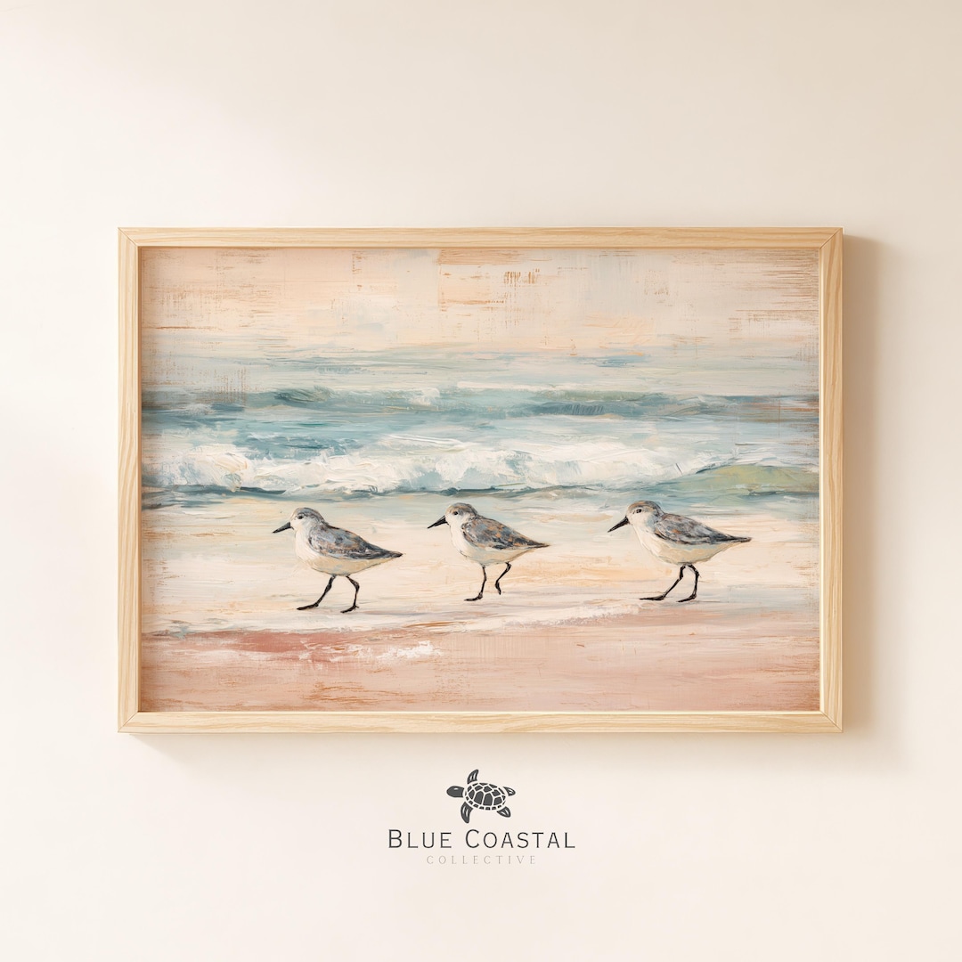 Vintage Sandpiper Art Print Muted Beach Art Print St. George Island ...
