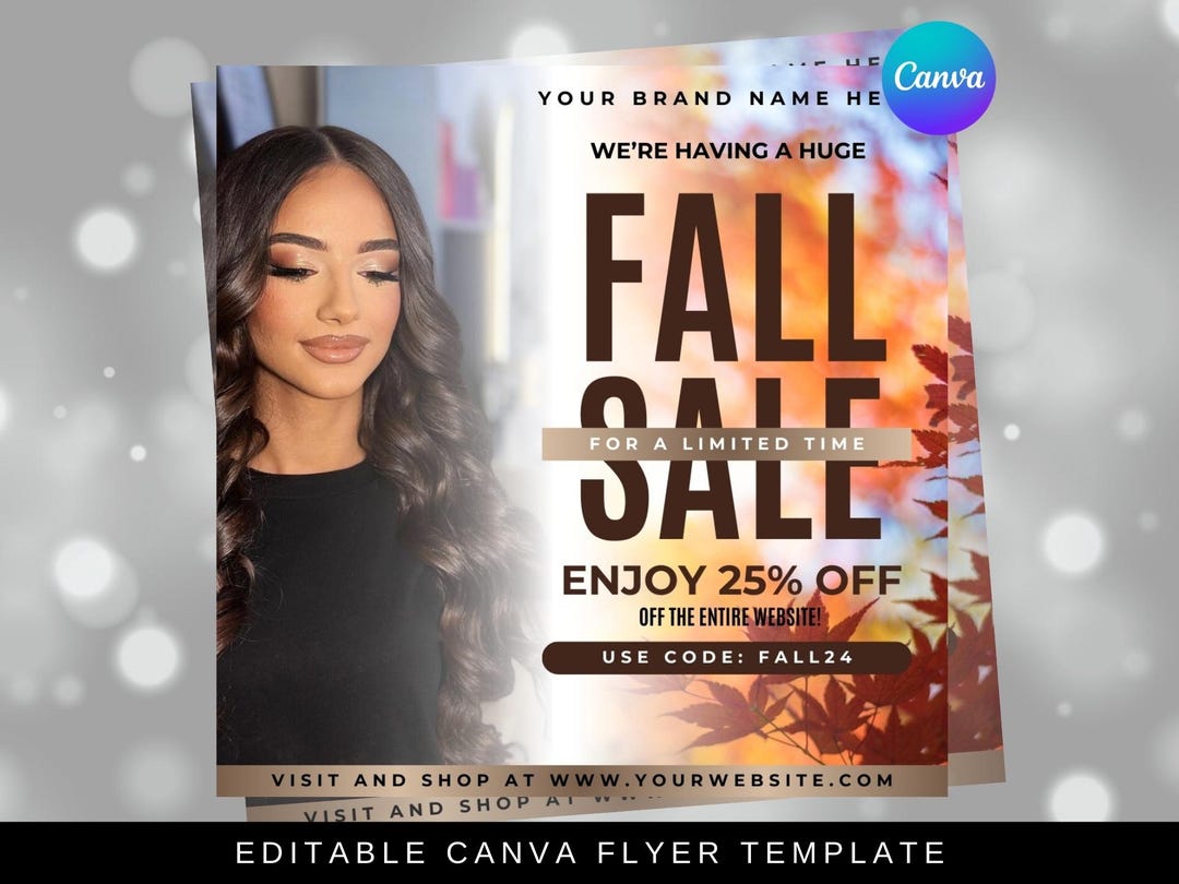 Editable Fall DIY Flash Sale Flyer Hair Makeup Business Boutique Flyer ...