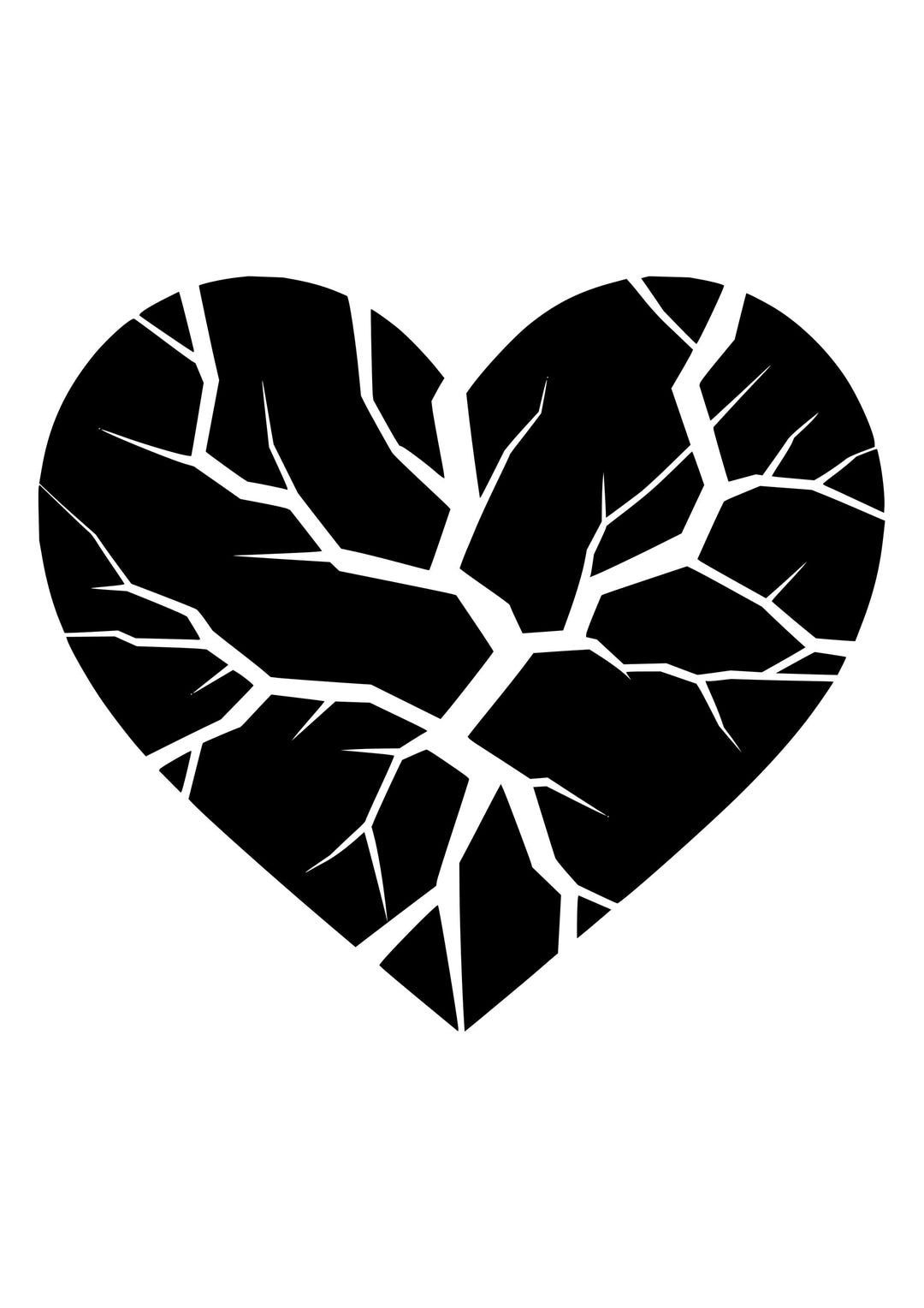 Broken/shattered Heart SVG File for CNC - Etsy