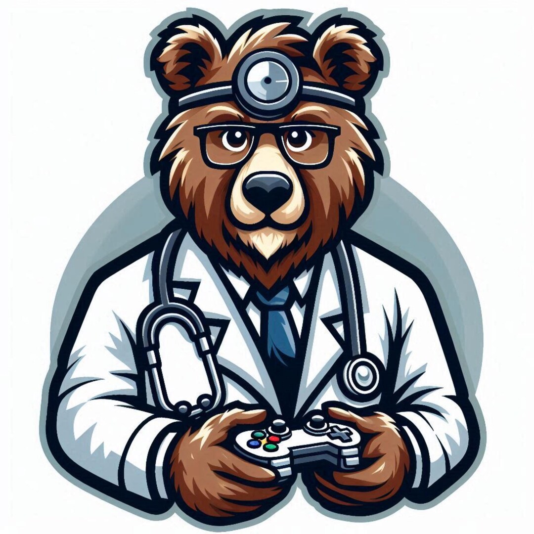 Doctor Grizzly Bear Gamer 1 SVG File - Etsy