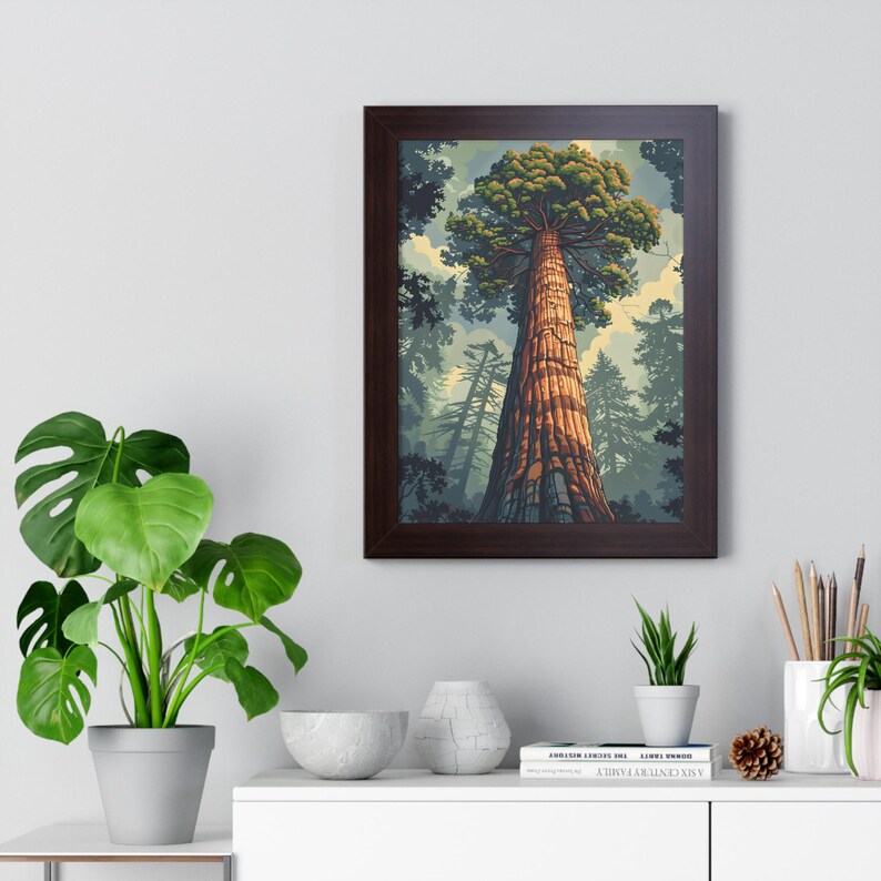 Giant Sequoia Tree Beautiful Landscape Mount Wall Art Collection Poster ...