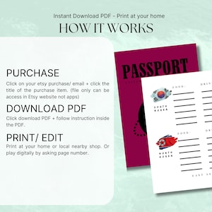 Printable Food Passport, Eatery Around the World, Food Festival Idea ...