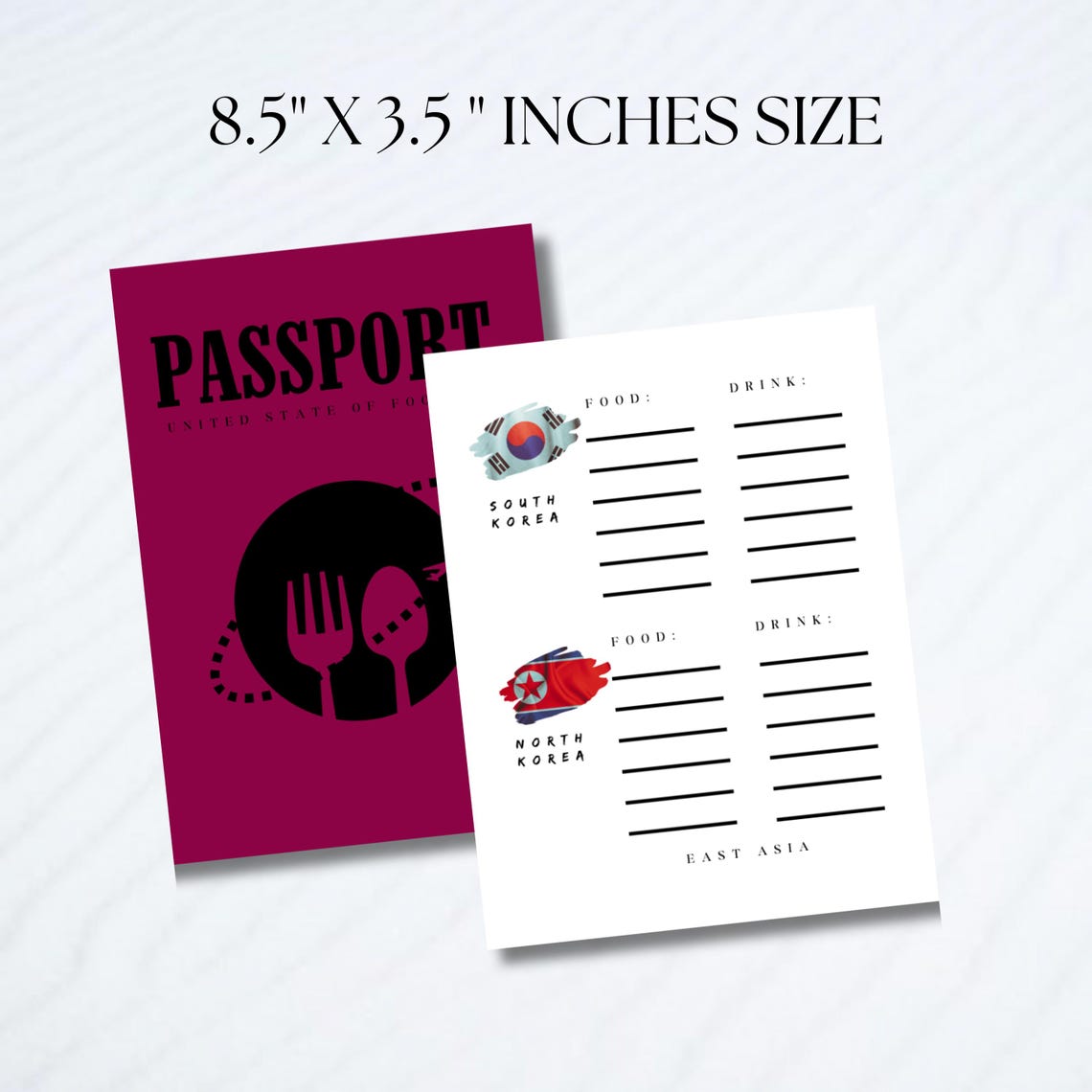 Printable Food Passport, Food Travel, Eatery Around the World, Food ...