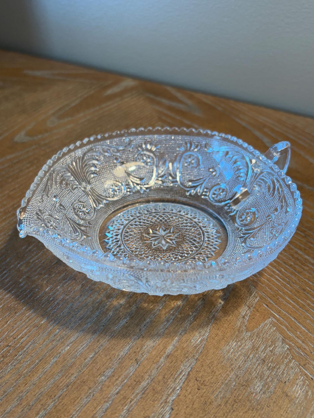 Vintage 1950s Duncan Miller Nappy | Heart Shape Nappy | Clear Glass ...
