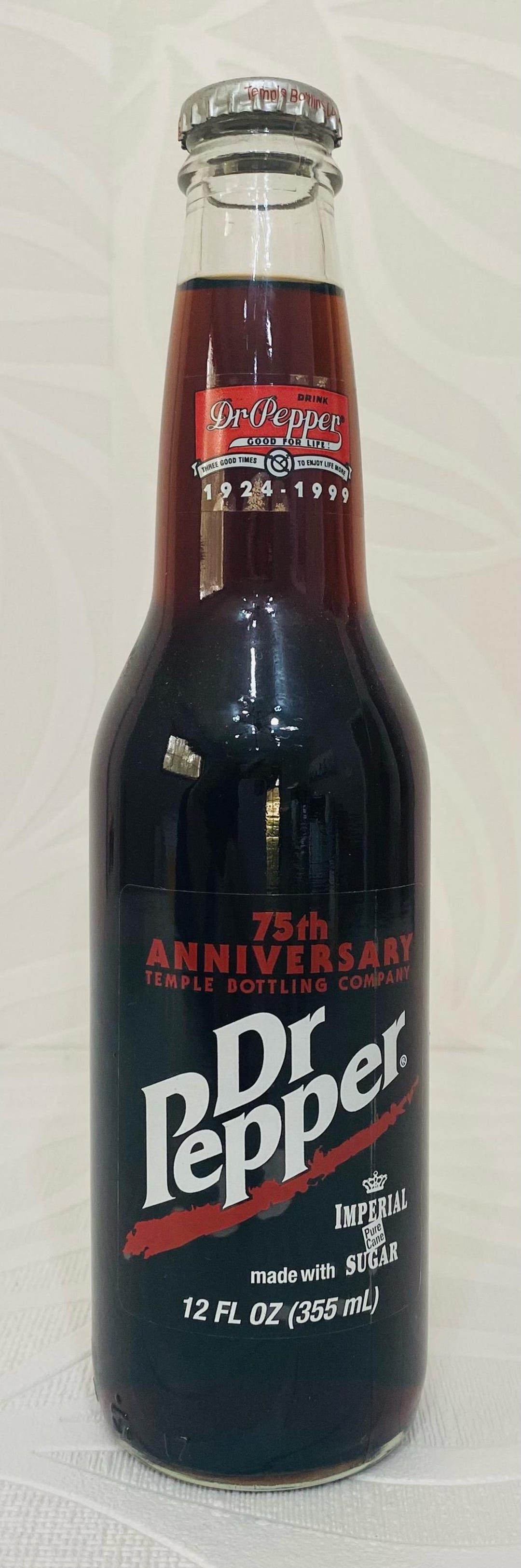 Vintage Dr Pepper 75th Anniversary Bottle * Imperial Pure Cane Sugar ...