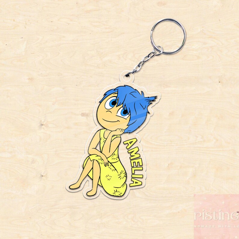 Personalized Disney Inside Out Keychain, Inside Out 2 Movie Characters ...