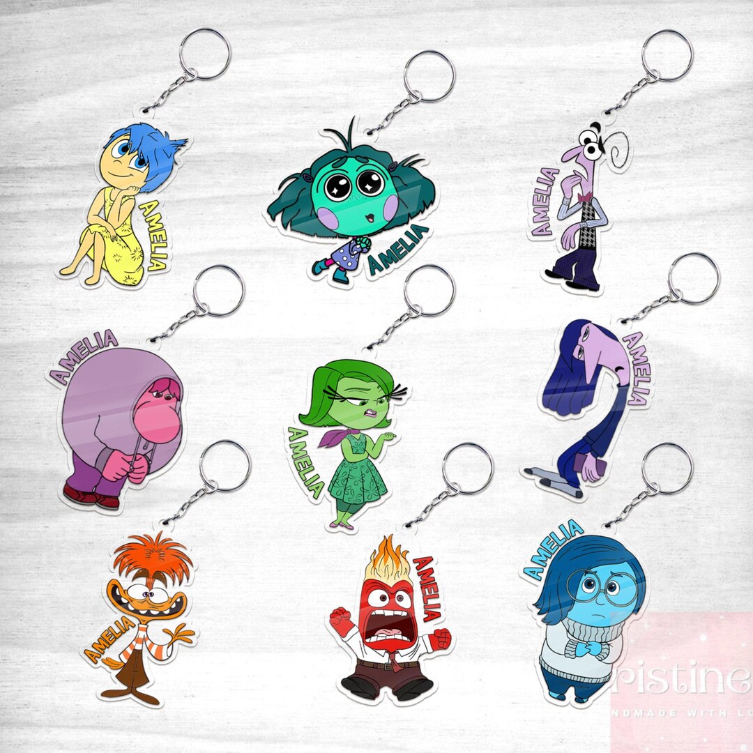 Personalized Disney Inside Out Keychain, Inside Out 2 Movie Characters ...