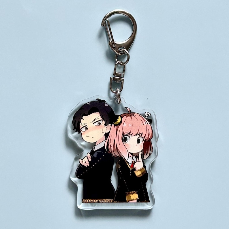 Spy Family Acrylic Keychain Double Side, Anime Keychain, Loid Forger ...