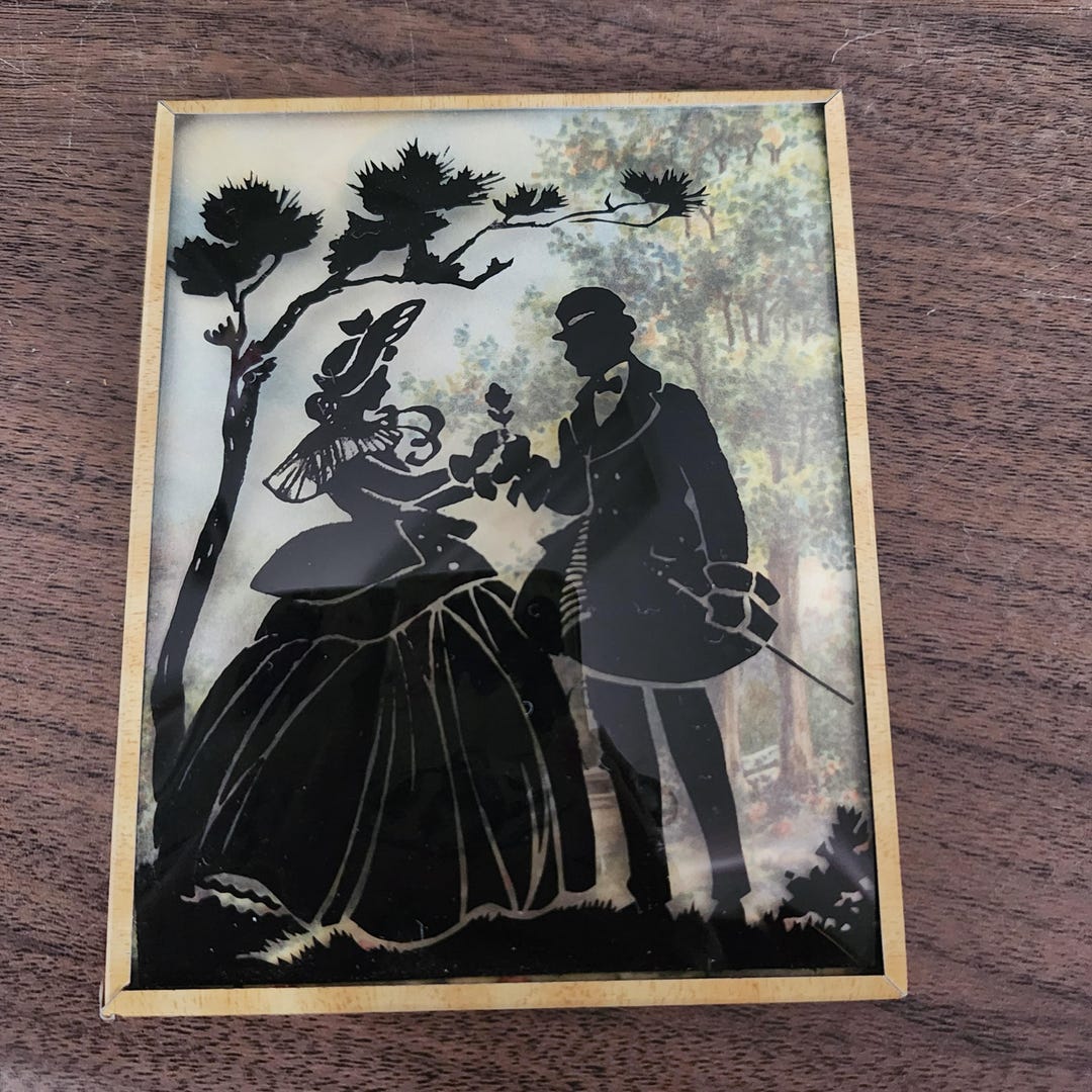 Small Morris and Bendien Southern Style, Courting Couple Silhouette ...