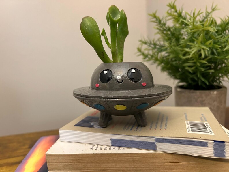 UFO Succulent Planter: Quirky Alien Pot With Colorful Dots - Handmade ...