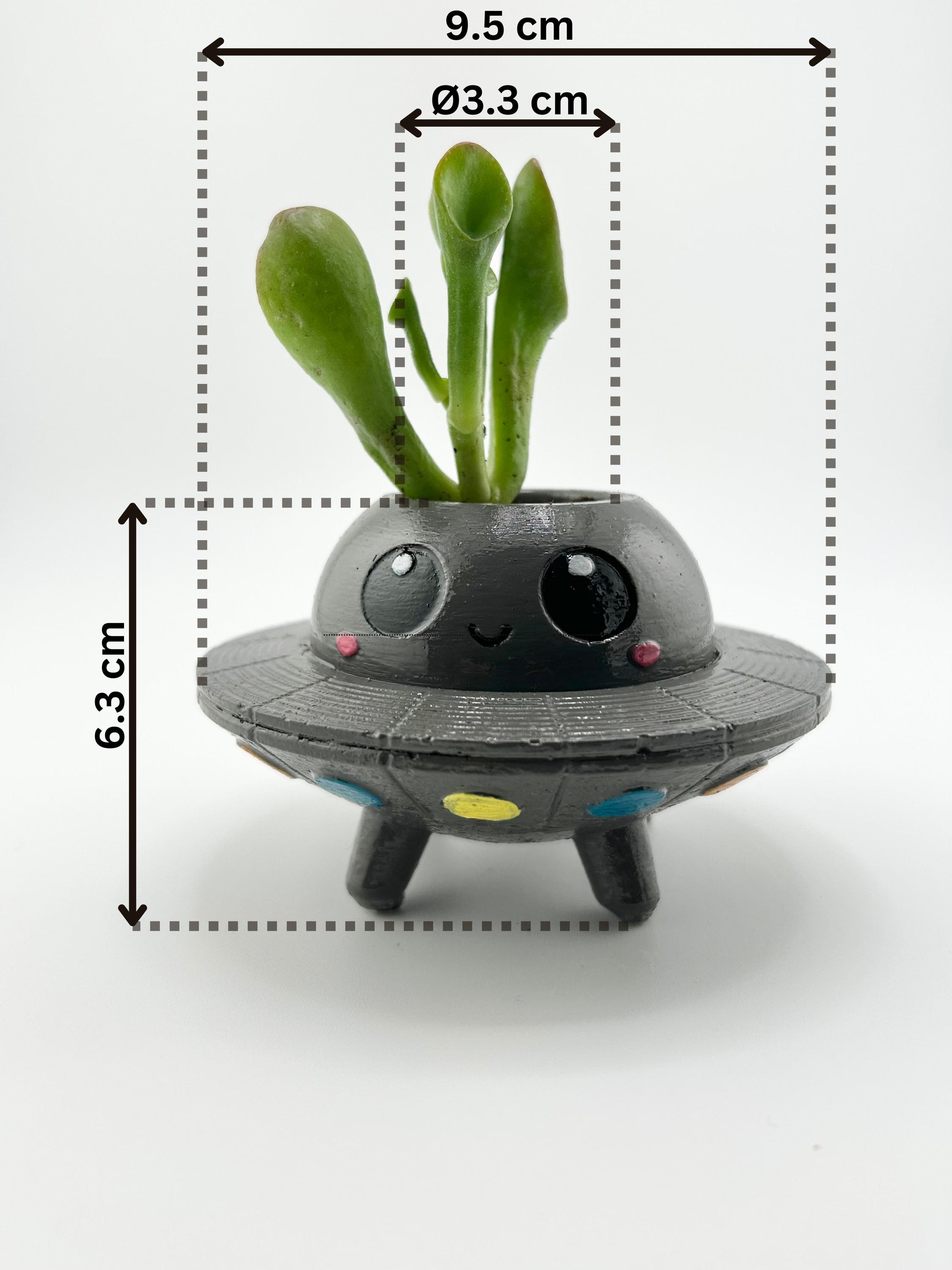 UFO Succulent Planter: Quirky Alien Pot With Colorful Dots - Handmade ...