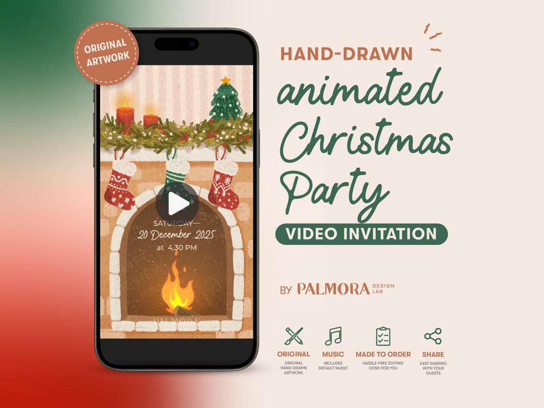 Hand-drawn Animated Christmas Invitation, Personalized Video Invite ...