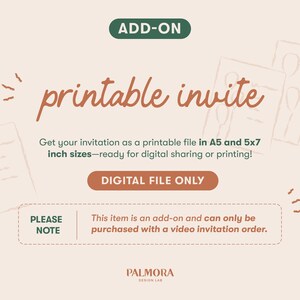 Add-on: Printable Invite, Digital Invitation Printables, Hand-drawn ...