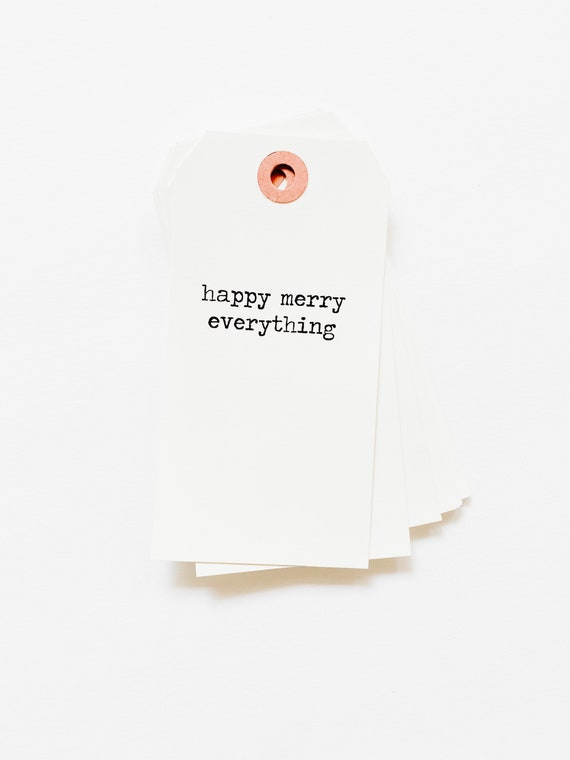 Happy Merry Everything Tag Holiday Tag Gift Giving Tag | Etsy
