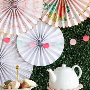 Garden Party Fans - Party Paper Fans - Spring Party Decor - Garden ...