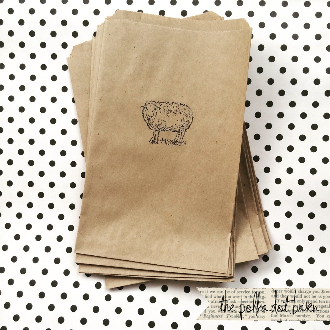 Sheep Gift Bags - 10 Sheep Kraft Bags, 5x7 Gift Bags - Party Sacks ...