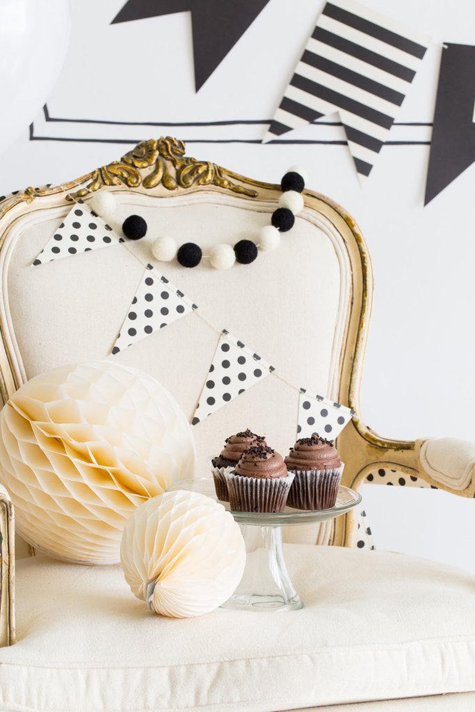 Black and White Polka Dot Party Banner Black and White Polka - Etsy