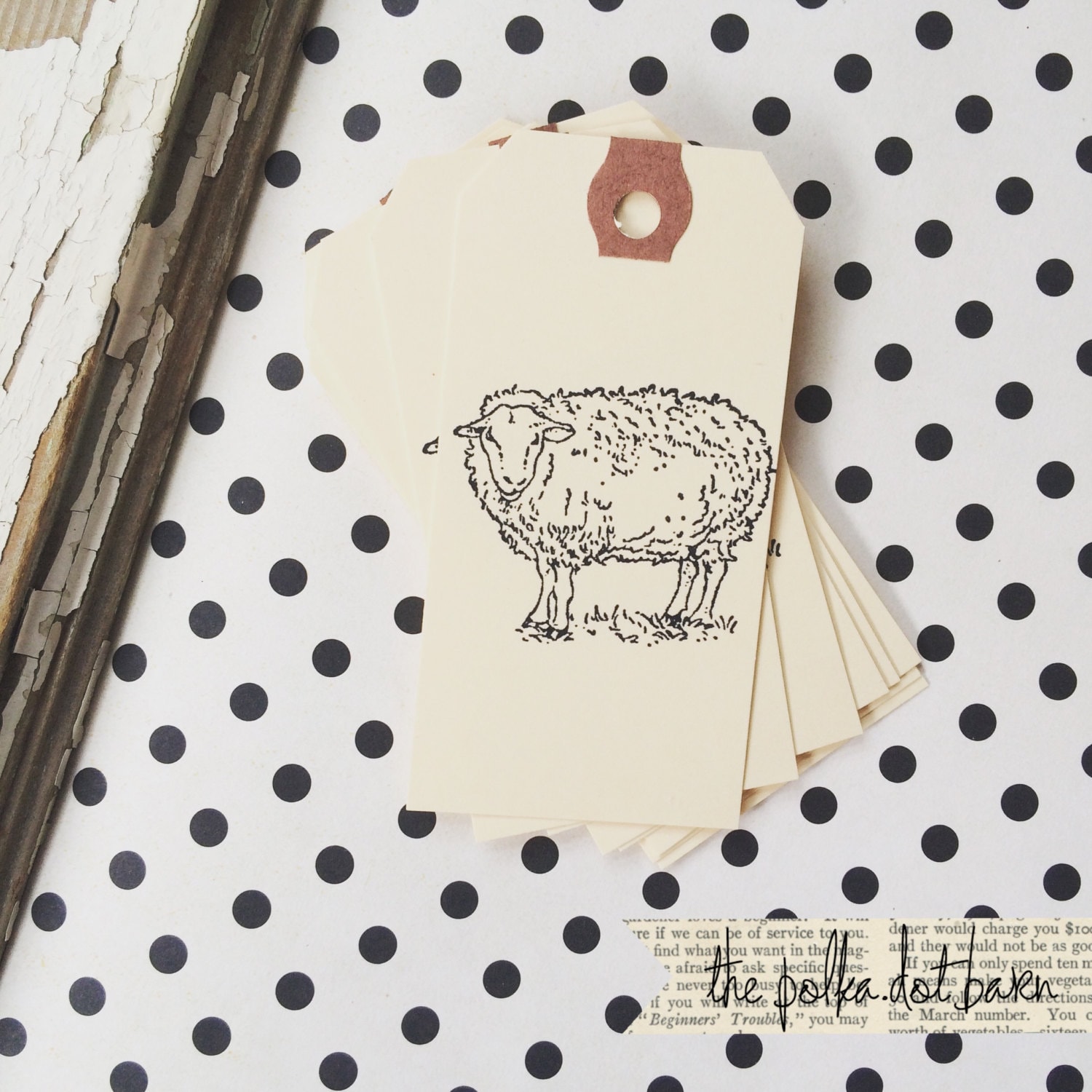 Sheep Gift Tag - 10 Sheep Gift Mini Gift Tags - Primitive Rustic ...
