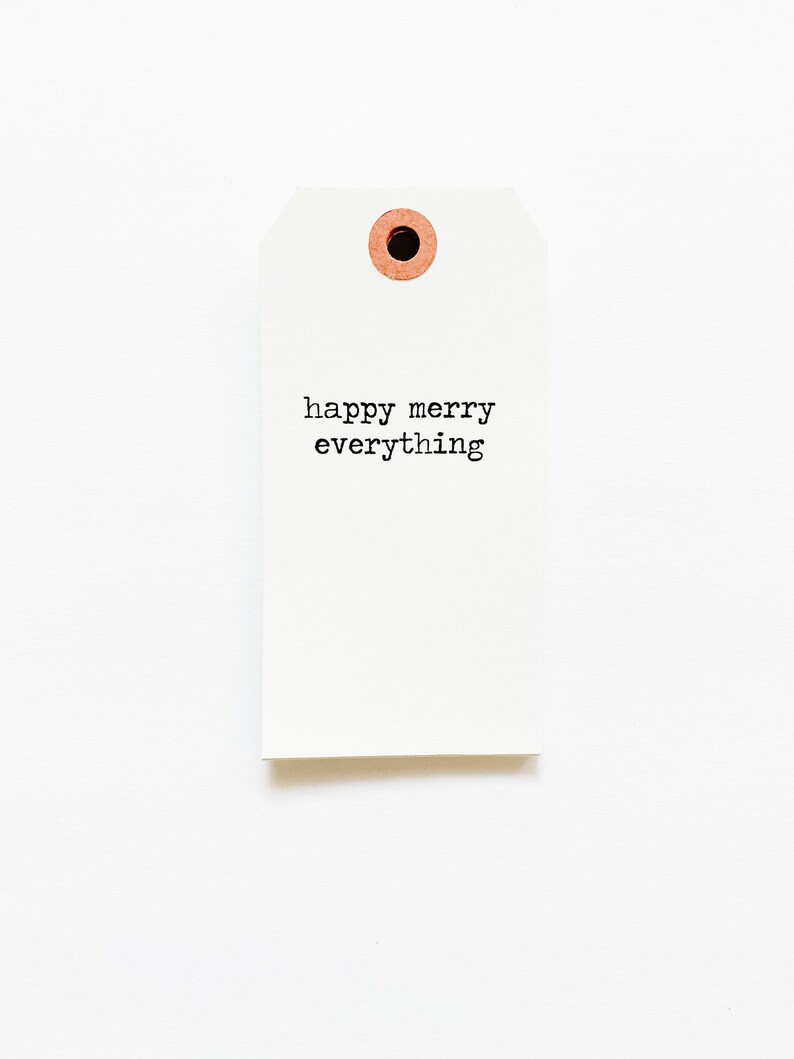 Happy Merry Everything Tag - Holiday Tag - Gift Giving Tag - Holiday ...