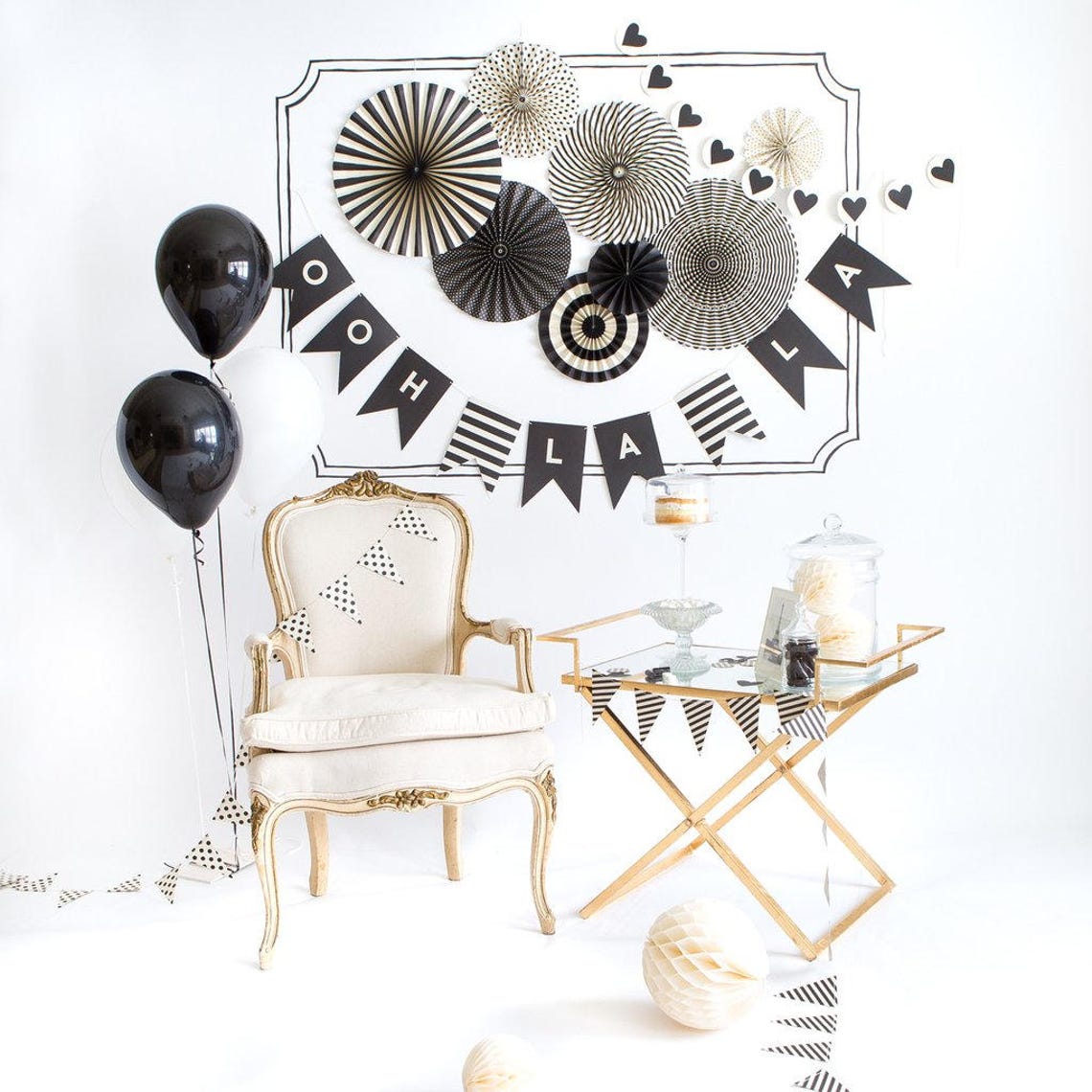 Black and White Polka Dot Party Banner Black and White Polka - Etsy