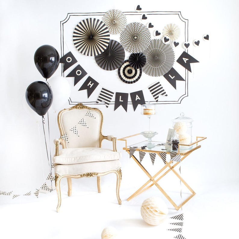 Black and White Polka Dot Party Banner Black and White Polka - Etsy