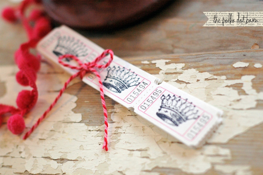 Vintage CROWN Carnival Tickets - Crown Ticket - Crown Tag - Vintage ...