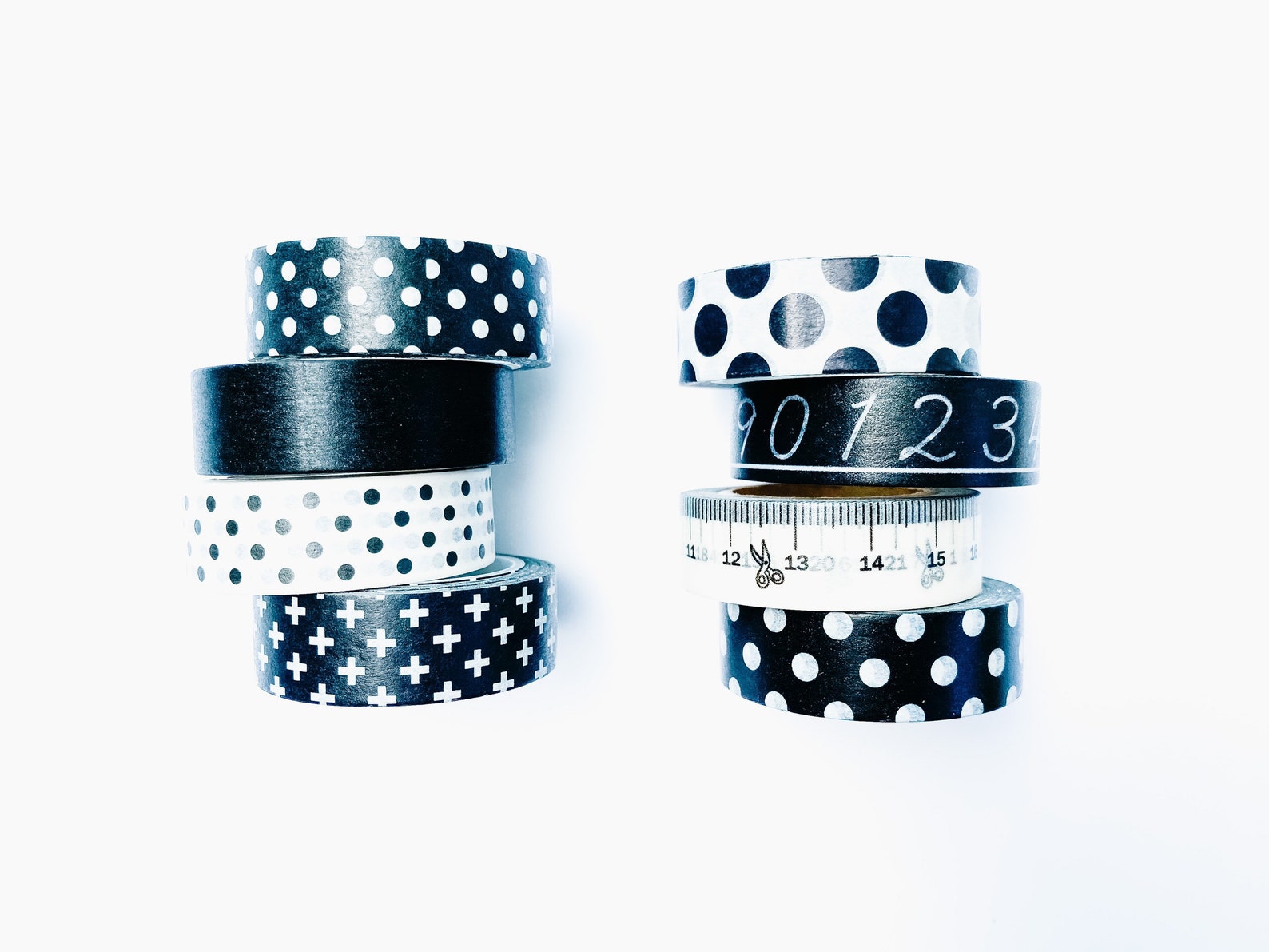 Black and White Washi Tape - Polka Dot Washi Tape - Swiss Cross Washi ...
