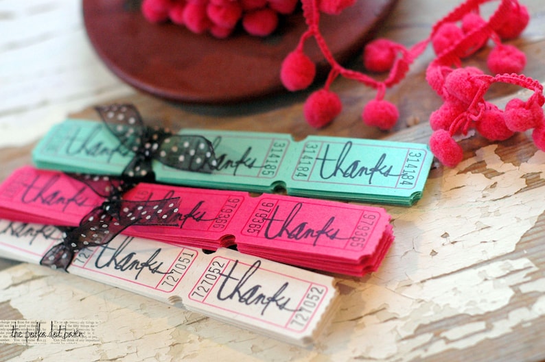Thanks Ticket - Thank You Ticket - Thank You Tag - Mini Tag - Ticket ...