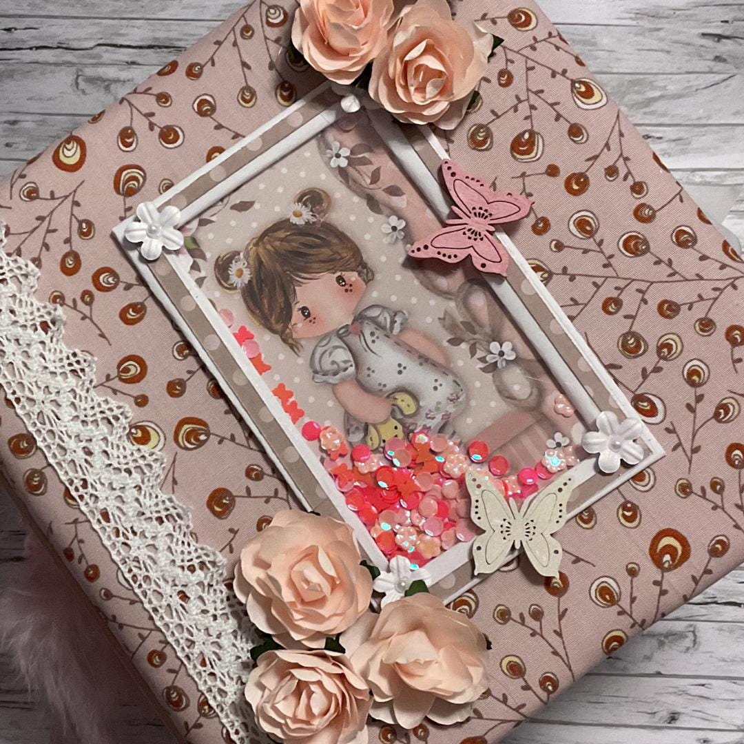 Cute Girl Mini Album: Pink Faux Leather & Organic Cotton Cover - Etsy