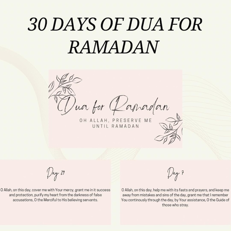 Dua for Ramadan Cards - 30 Days - Etsy