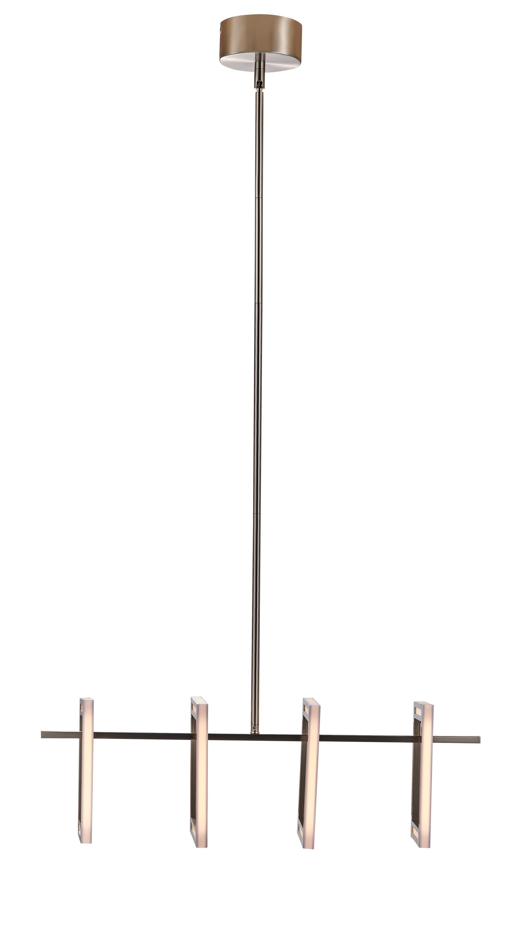 LED Pendant Light 4 Rectangle Rings Chandelier Dimmable Satin Nickel - Etsy