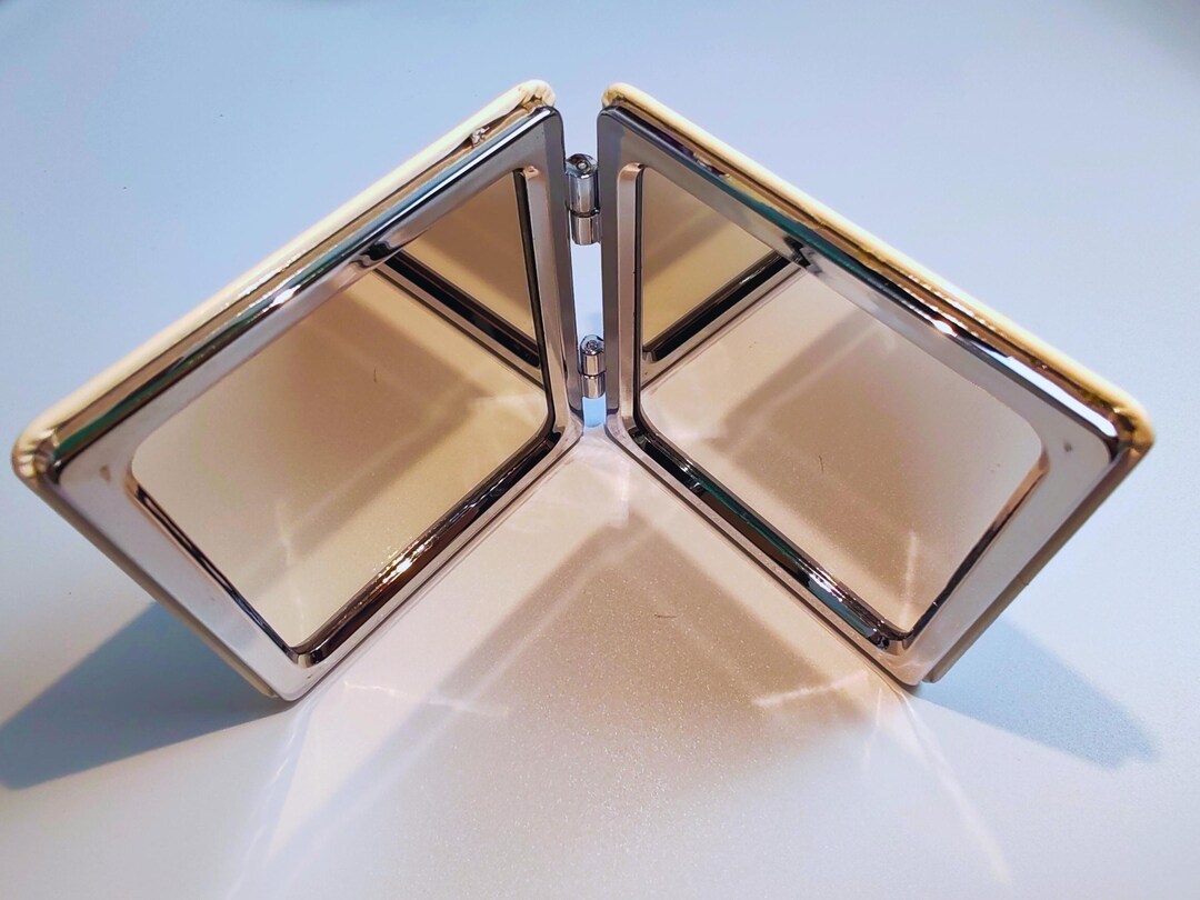 Personalized Leather Makeup Mirror | Engraved Dual-sided Compact Mirror ...