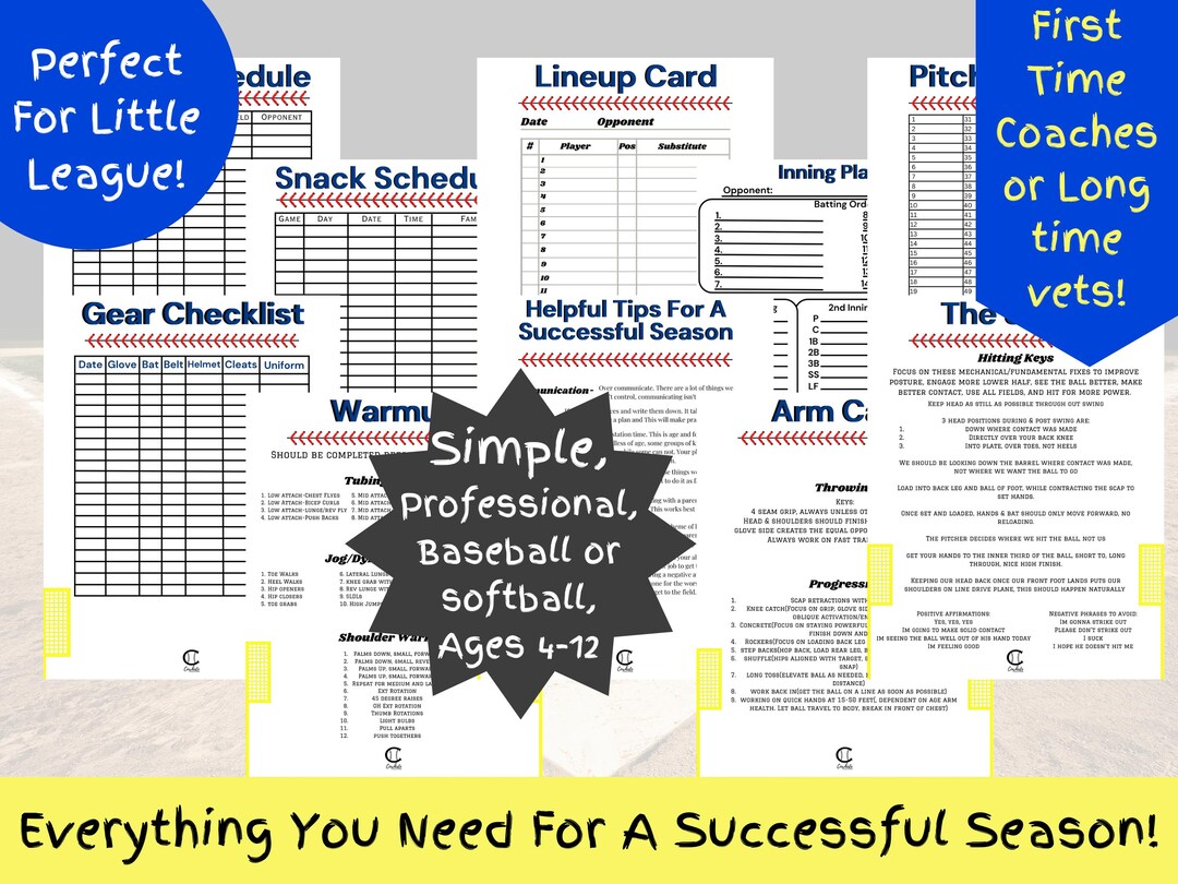 Editable, Little League, Baseball/softball Game Schedule, Inning ...