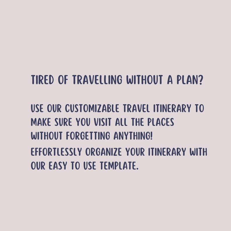 Custom Travel Itinerary - Personalized Traveling Planner - Customizable ...