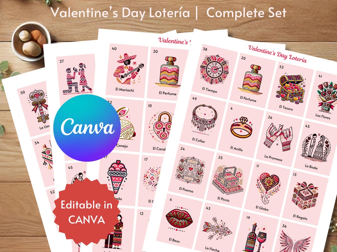 Editable Loteria Game Template | Family Game | Complete Set | Mexican ...