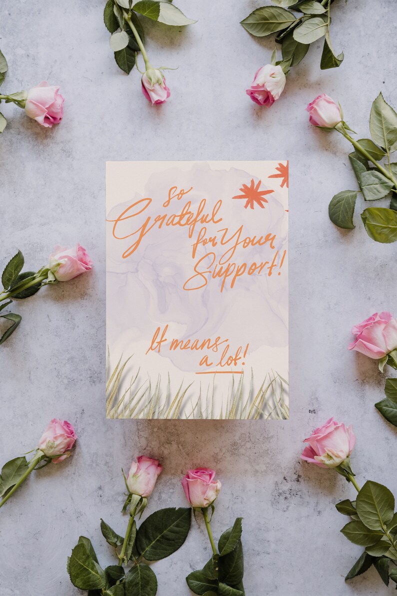 Thank You for Your Support Card Template - Etsy