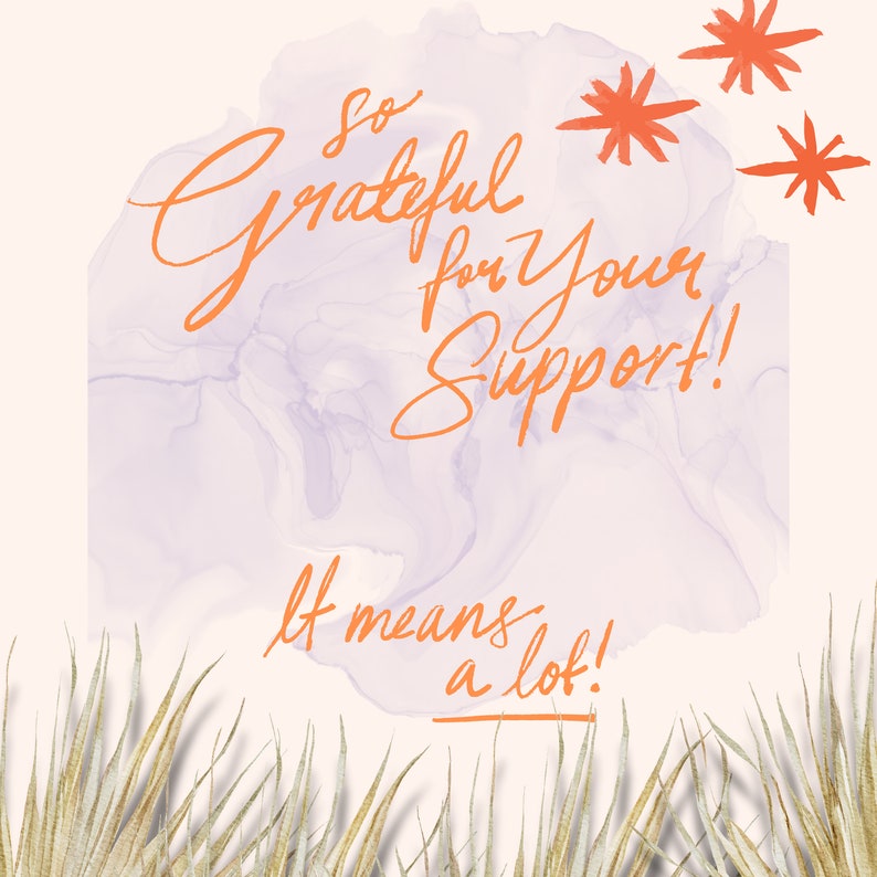 Thank You for Your Support Card Template - Etsy