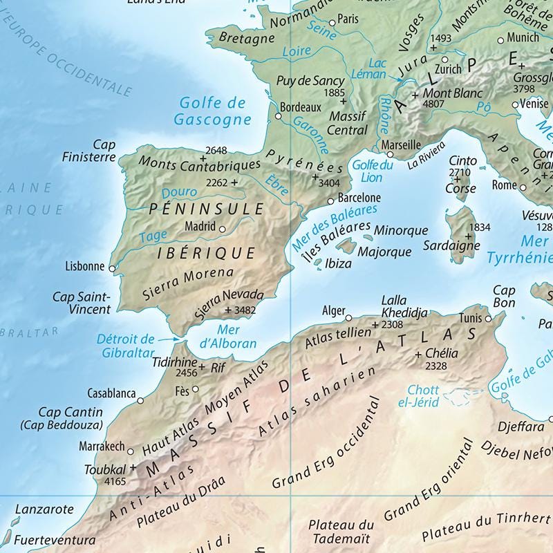 Equal Earth Wall Map (physical) - Etsy