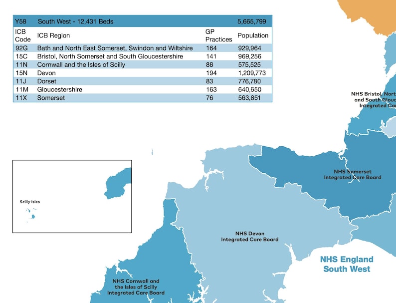 Integrated Care Boards (ICB) Map - Etsy