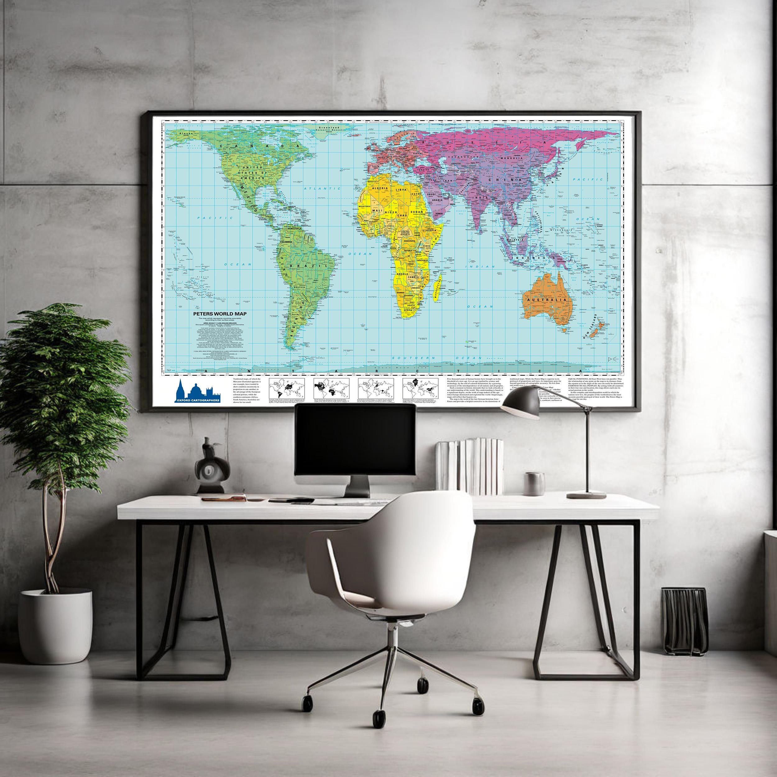 Peters World Map (educational) - Updated Oct 2024 - Etsy